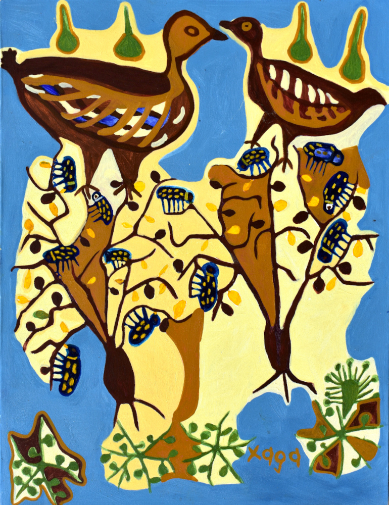 KGAKGARASE BIRDS AND NXOROGOM BEETLES, 2017 (OIL ON CANVAS) - Kuru Art ...